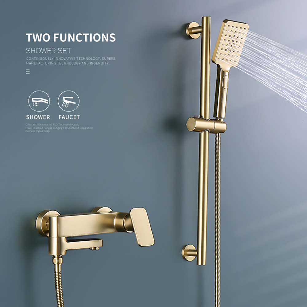 Brass Bathtub Faucet Wall-mounted Hot and Cold Hotel Home Shower Set ...