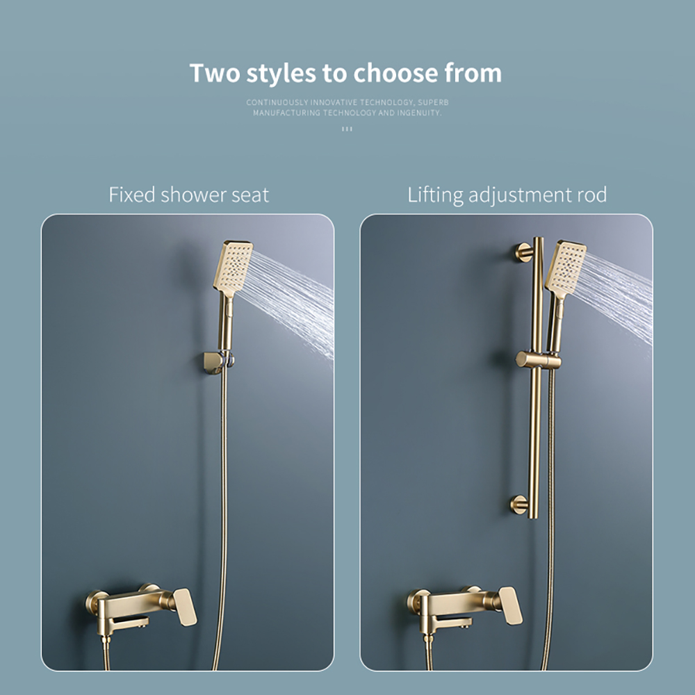 Brass Bathtub Faucet Wall-mounted Hot and Cold Hotel Home Shower Set ...