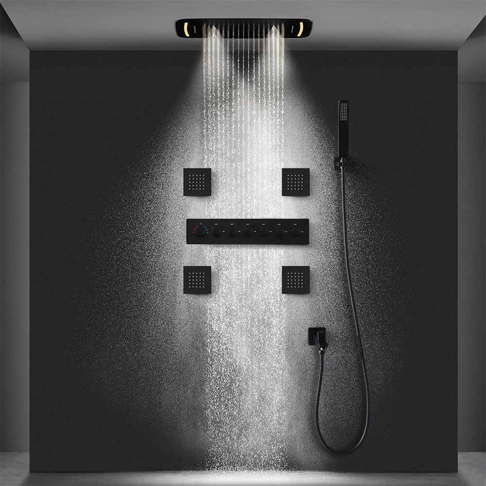 710*430 MM Ceiling Concealed Mounted Waterfall Rainfall Mist Water ...