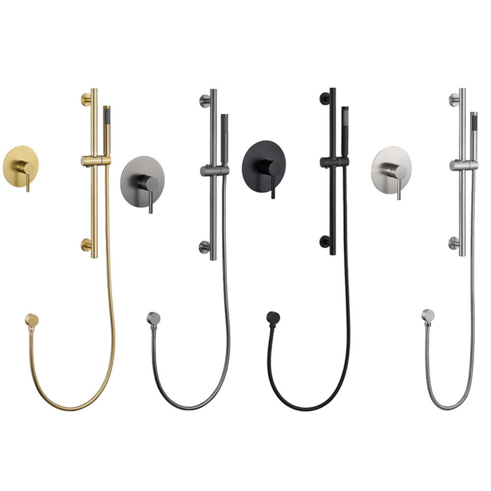 304 stainless steel concealed embedded shower hot and cold handheld ...