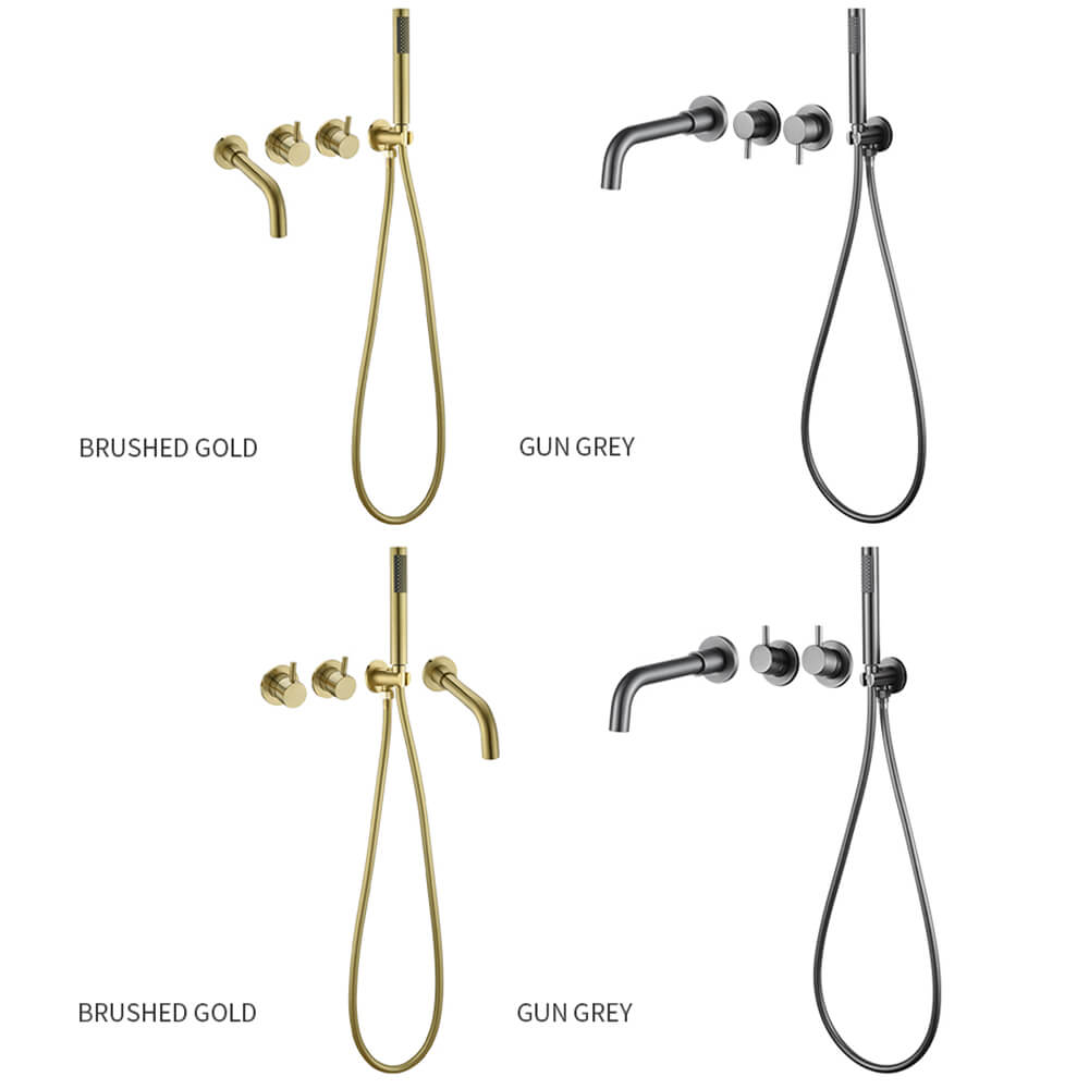 In-wall hot and cold bathtub faucet concealed cylinder-side hotel ...