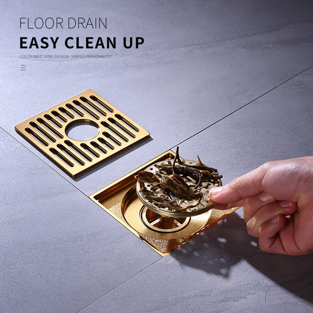Brass bathroom anti-blocking washing machine floor drain household ...